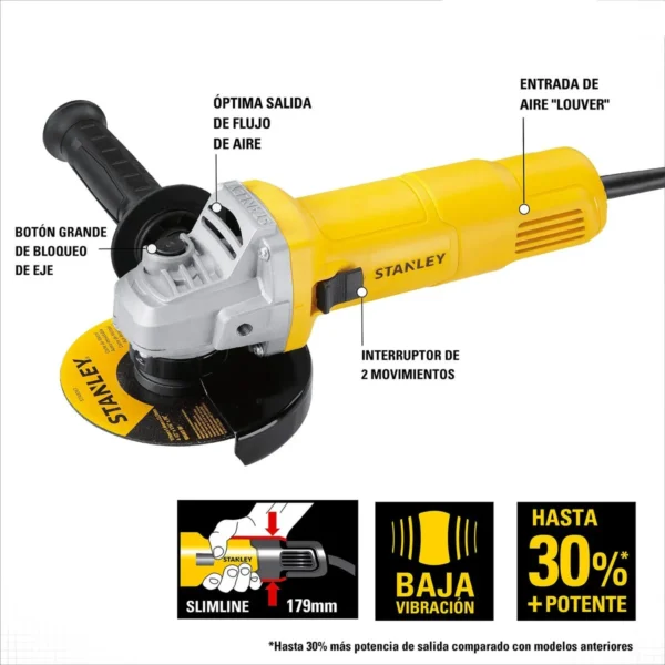 AMOLADORA 4-1/2” 620W STANLEY SG6115D » Megatul