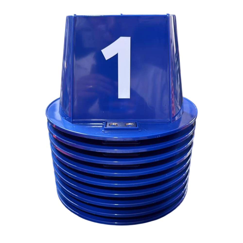 CONO MAGNÉTICO NUMERADO 1-10 AZUL CON3 » Megatul